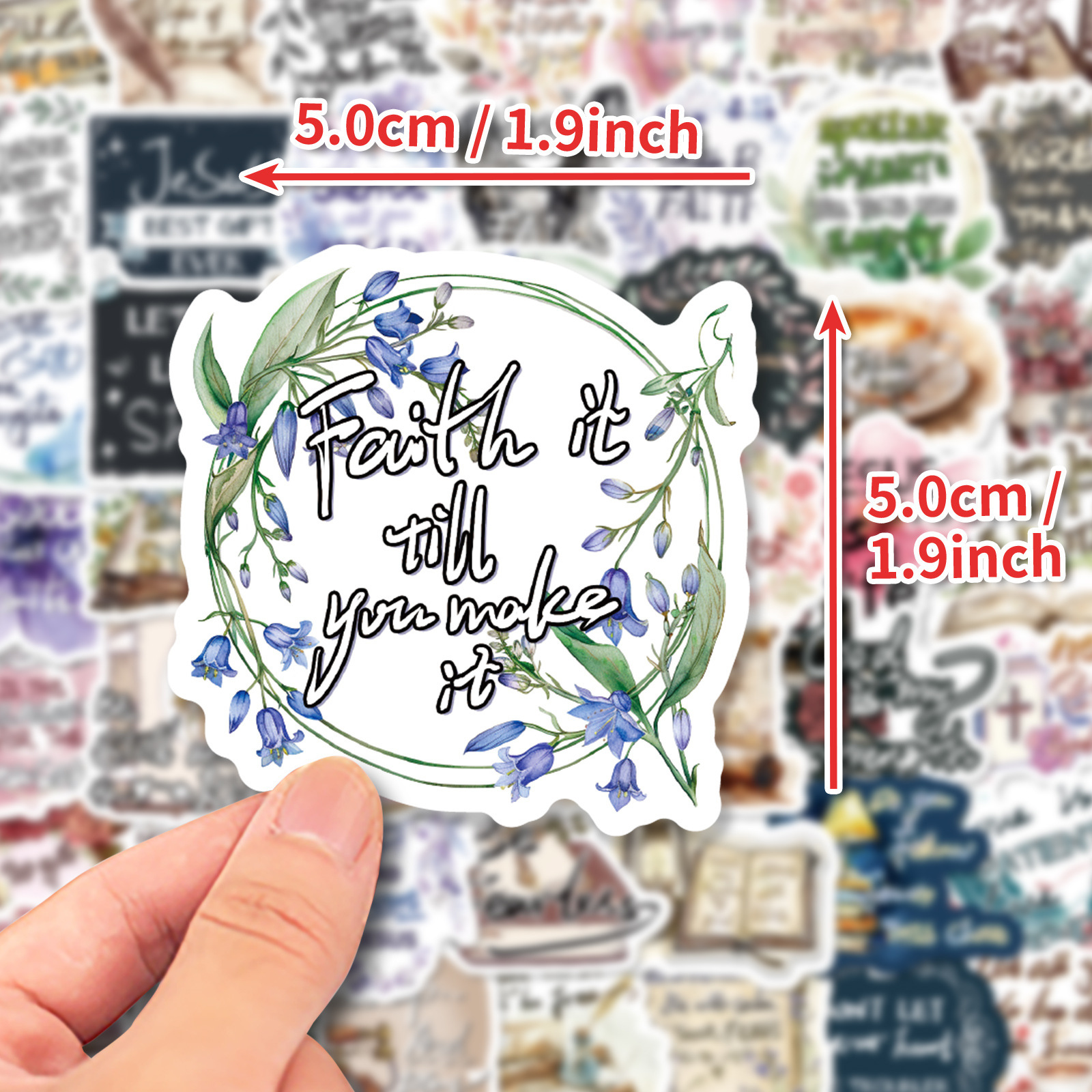 50pcs Inspirational Bible Quote Stickers - Journaling Supplies